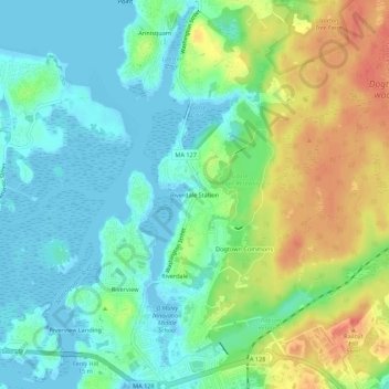 Riverdale Station topographic map, elevation, terrain