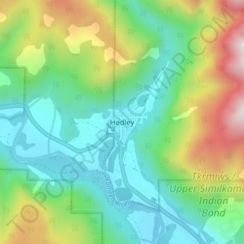Hedley topographic map, elevation, terrain