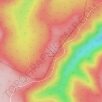 Bear Rocks topographic map, elevation, terrain