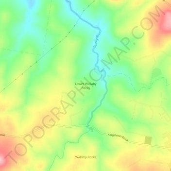 Lower Wallaby Rocks topographic map, elevation, terrain