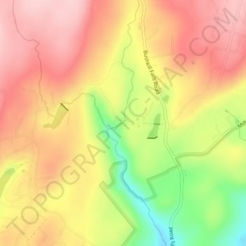 Bushkill Falls topographic map, elevation, terrain