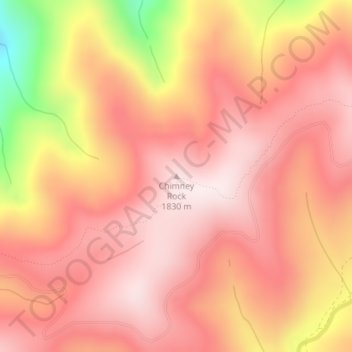 Chimney Rock topographic map, elevation, terrain