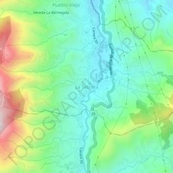 La Tablaza topographic map, elevation, terrain