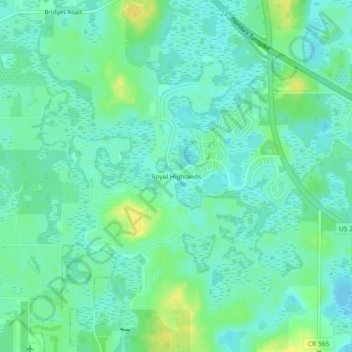 Royal Highlands topographic map, elevation, terrain