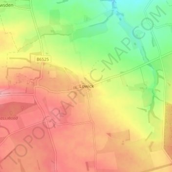 Lowick topographic map, elevation, terrain