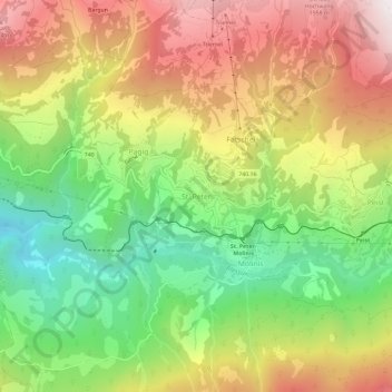 St. Peter topographic map, elevation, terrain