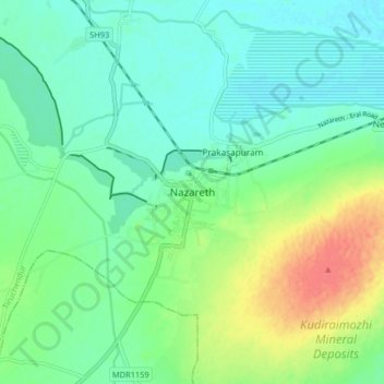 Nazareth topographic map, elevation, terrain