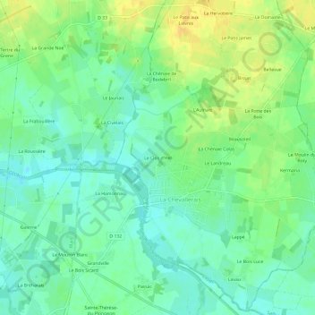 Le Clos d'Hel topographic map, elevation, terrain