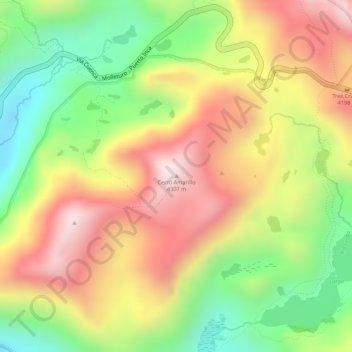 Cerro Amarillo topographic map, elevation, terrain