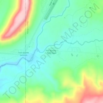 Fort Apache topographic map, elevation, terrain