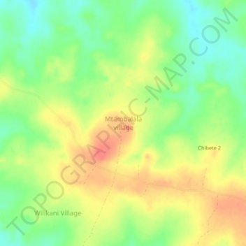 Mtambalala village topographic map, elevation, terrain