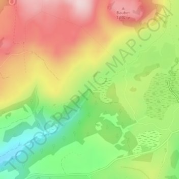 Cascade de la Barthe topographic map, elevation, terrain