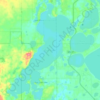 Gull Lake topographic map, elevation, terrain