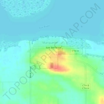 Village of Marquette topographic map, elevation, terrain