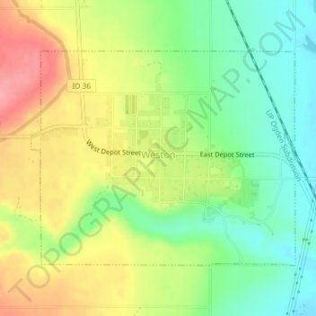 Weston topographic map, elevation, terrain