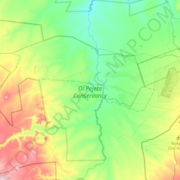 Ol Pejeta Conservancy topographic map, elevation, terrain