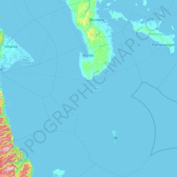 Polillo topographic map, elevation, terrain