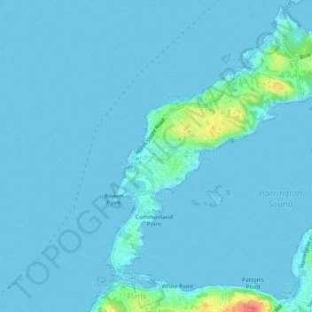 Hamilton topographic map, elevation, terrain