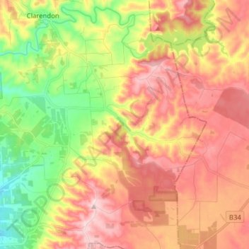Kangarilla topographic map, elevation, terrain