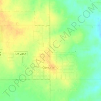 Geronimo topographic map, elevation, terrain