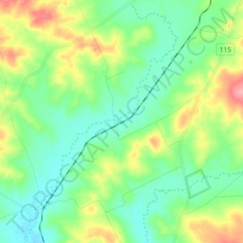 Rossmore topographic map, elevation, terrain