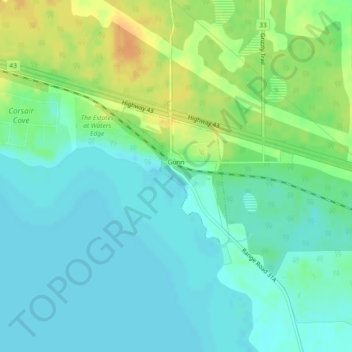 Hamlet of Gunn topographic map, elevation, terrain
