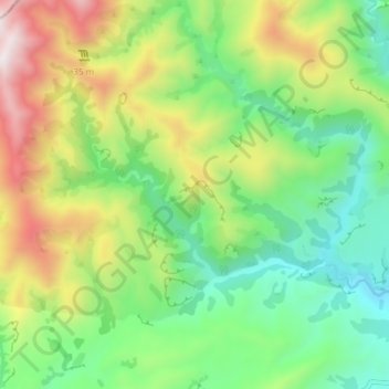 Towy River topographic map, elevation, terrain