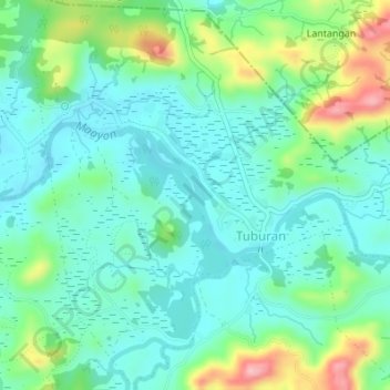 Barangay Tuburan topographic map, elevation, terrain
