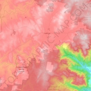 Cathcart topographic map, elevation, terrain