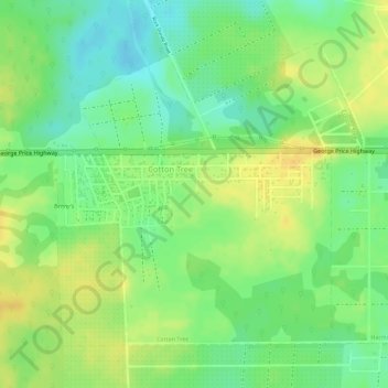 Cotton Tree topographic map, elevation, terrain