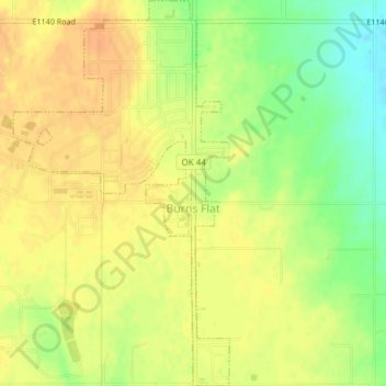 Burns Flat topographic map, elevation, terrain