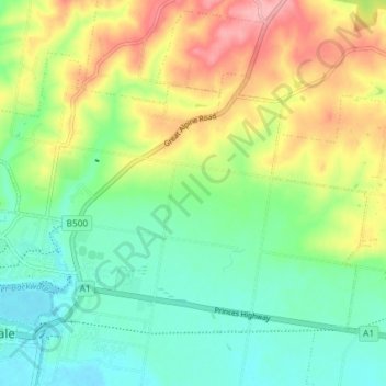 Lucknow topographic map, elevation, terrain