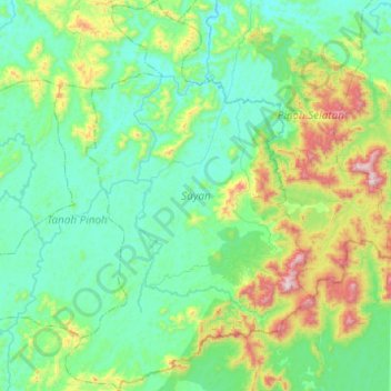Sayan topographic map, elevation, terrain