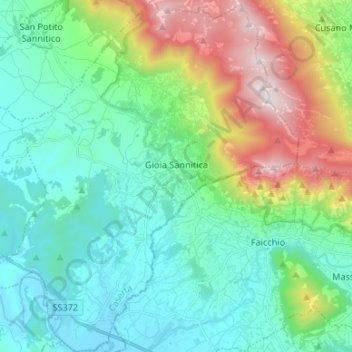 Gioia Sannitica topographic map, elevation, terrain