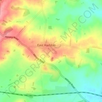 East Haddon topographic map, elevation, terrain