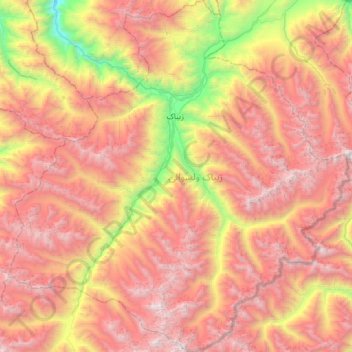 District Zebak topographic map, elevation, terrain
