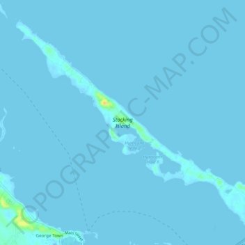 Stocking Island topographic map, elevation, terrain
