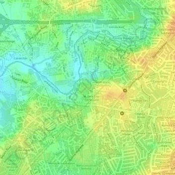 Barangay 163 topographic map, elevation, terrain