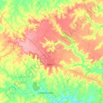 Mari topographic map, elevation, terrain