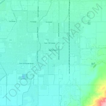 Ammon topographic map, elevation, terrain