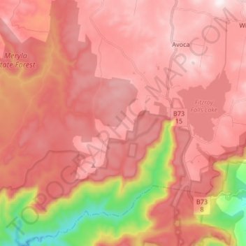 Fitzroy Falls topographic map, elevation, terrain
