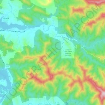 Howqua topographic map, elevation, terrain