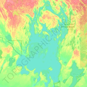 Amisk Lake topographic map, elevation, terrain