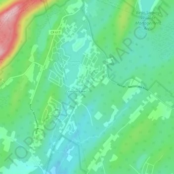 Crandon Lakes topographic map, elevation, terrain