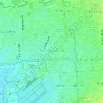 Brooklyn Park topographic map, elevation, terrain