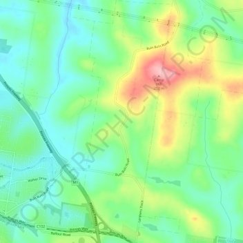 Drouin East topographic map, elevation, terrain