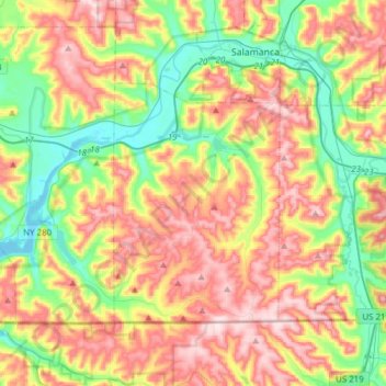 Allegany State Park topographic map, elevation, terrain
