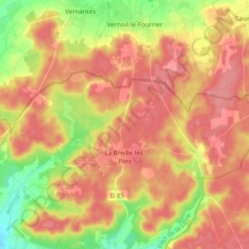 La Breille-les-Pins topographic map, elevation, terrain