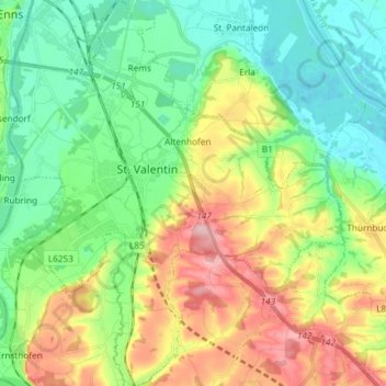 Gemeinde Sankt Valentin topographic map, elevation, terrain