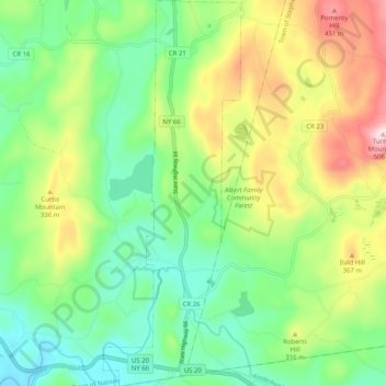 Village of East Nassau topographic map, elevation, terrain